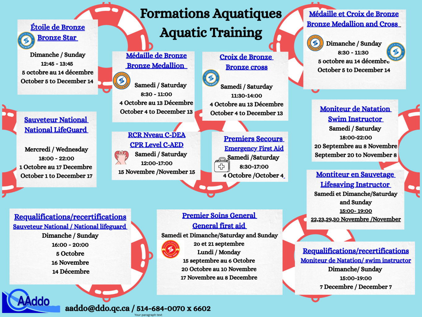 Aquatic Training, First Aid Training and Instructor Development Program ...